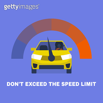 Don't exceed the speed limit. Young black female character driving a ...