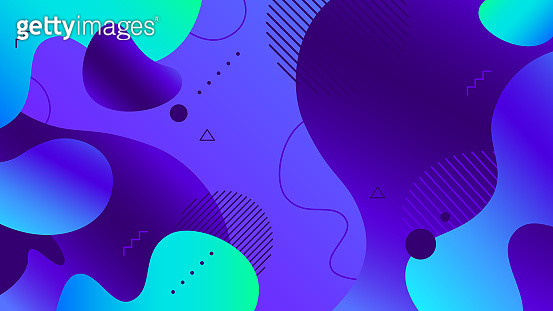 Colorful background. Funky geometry shapes, 90s color splash and dotted ...