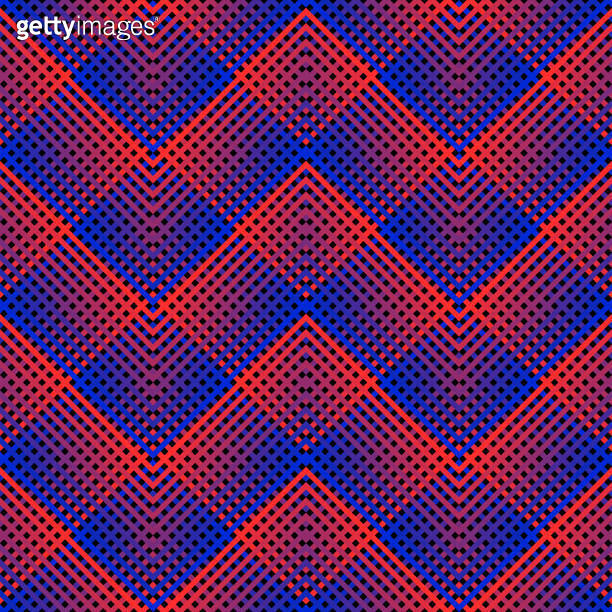 Vector seamless pattern with diagonal cross lines. Neon red and blue ...