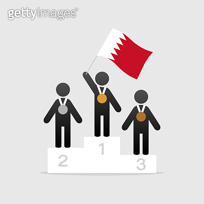Champion with bahrain flag on winner podium 이미지 (1167055821) - 게티이미지뱅크