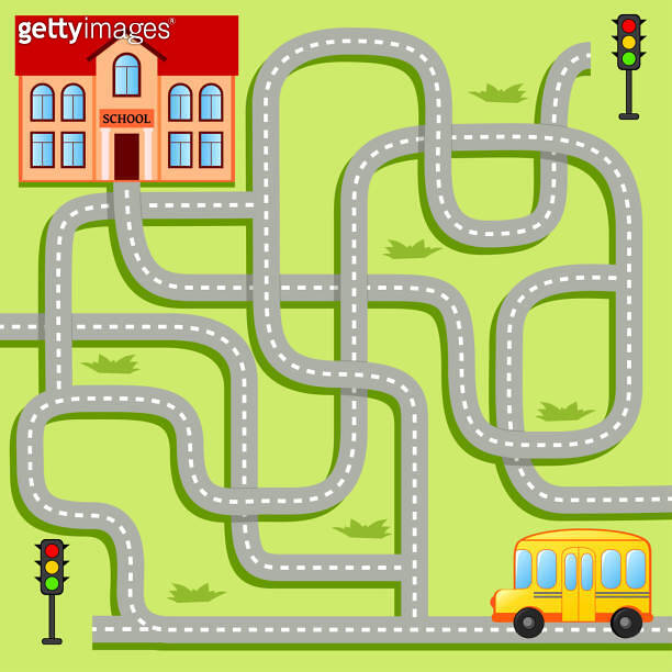 Help school bus find path to school. Labyrinth. Maze game for kids ...