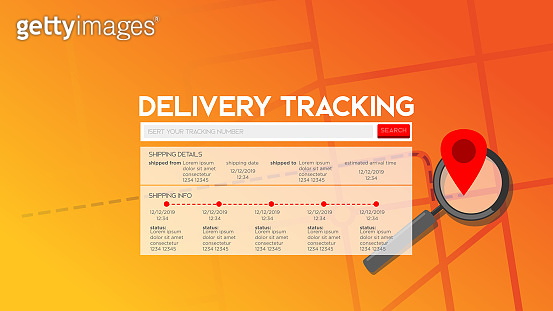 delivery tracking system web page appliction search illustration 이미지 (1138850533) - 게티이미지뱅크