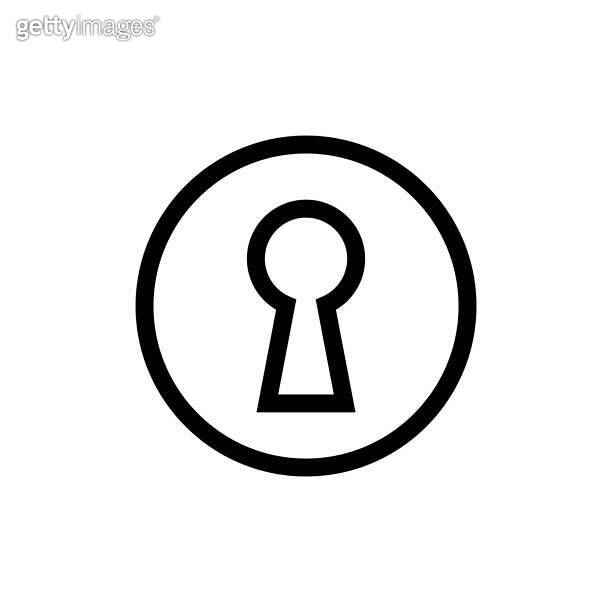 Keyhole icon vector isolated on white. Key hole symbol, logo ...