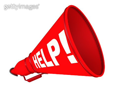 Help! Labeled megaphone 이미지 (1143289877) - 게티이미지뱅크