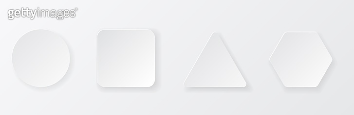 Blank buttons icon set of circle, square, pentagon, hexagon, triangle ...