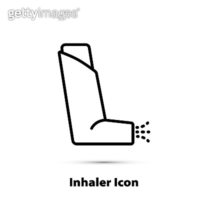 Vector inhaler icon for medical poster, inhaler advertisement, asthma ...