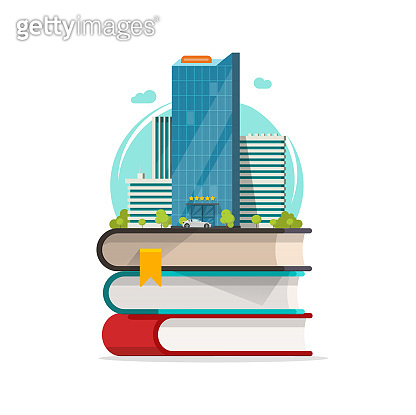 Smart city vector concept icon, flat cartoon university or school ...