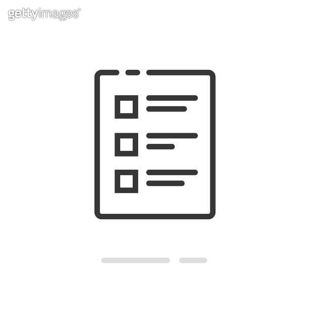 Checklist vector icon, line outline art document and to do list with ...