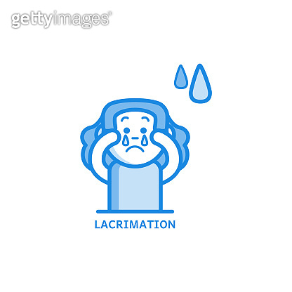 Increased lacrimation line icon - symptom of disease or allergy ...
