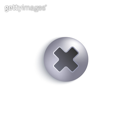 Top view head of screw or bolt metal 3d realistic vector illustration ...