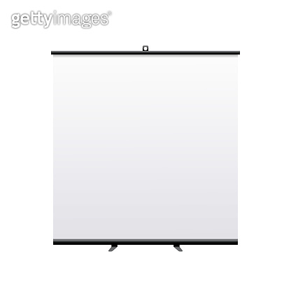 Pop up unit for trade show advertising banner mockup vector ...