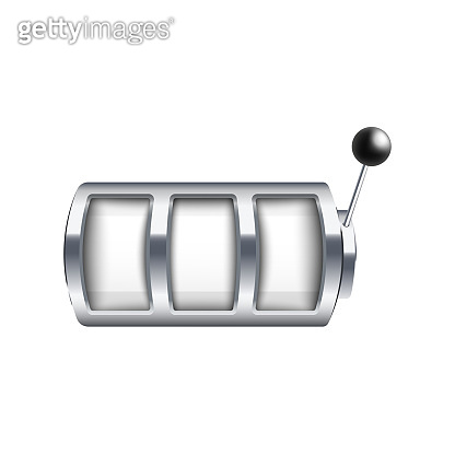 Mockup of silver casino slot machine spin wheel vector illustration ...