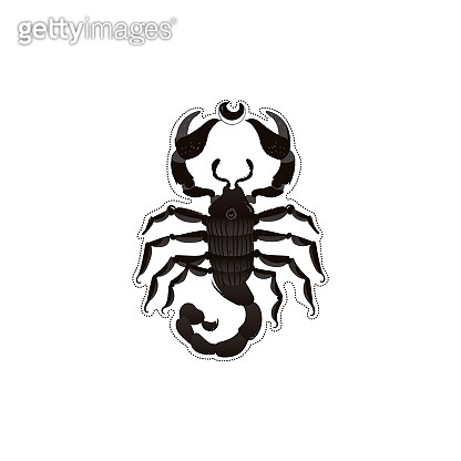 Black scorpion drawing with cartoon texture - wildlife insect animal ...