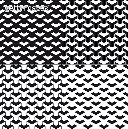 Triangular abstract background or seamless pattern set. Particle ...