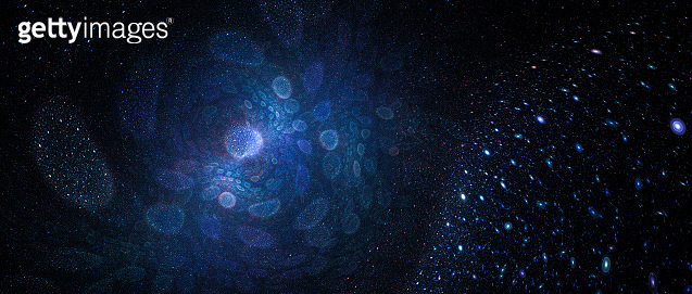 Blue glowing alien cells concept wide screen banner 이미지 (1095313636 ...