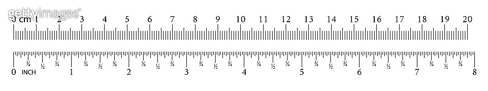 Inch rulers. Measuring tool. Ruler Graduation grid. Size indicator ...