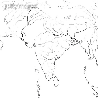 World Map of INDIAN SUBCONTINENT in SOUTH ASIA: India, Pakistan, Nepal ...