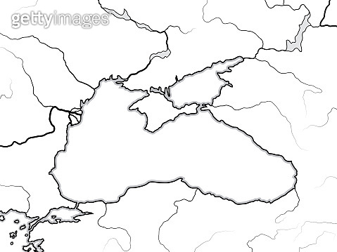 Map of The BLACK SEA basin: Black Sea (Pontus Euxinus), Azov Sea ...
