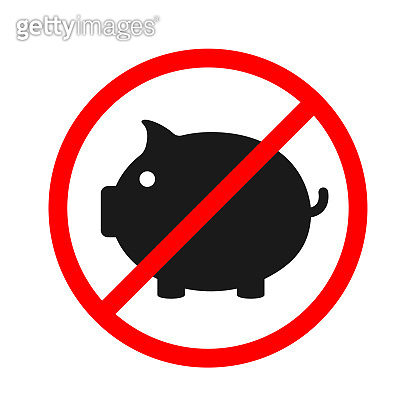 no pork meat red prohibition sign flat vector icon isolated on white ...