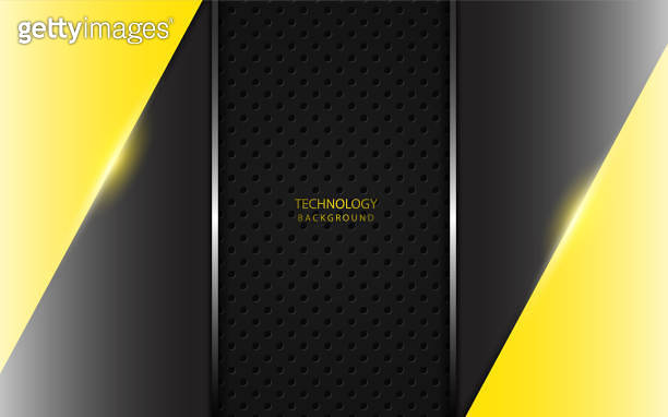 Abstract metallic yellow and black frame design innovation concept ...