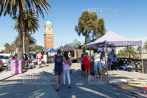 Sunday Market Stalls in St Kilda - Melbourne 이미지 (1091799982) - 게티이미지뱅크