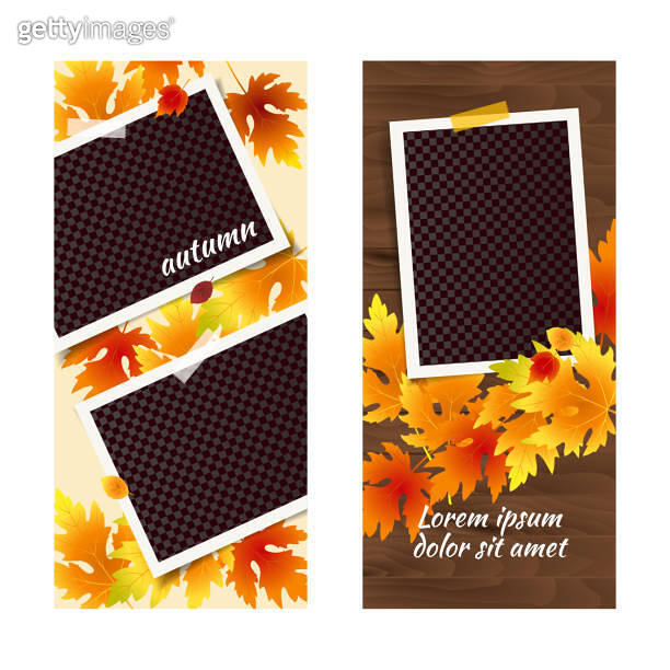 Autumn banner. Fall app background with yellow foliage, vector leaves ...