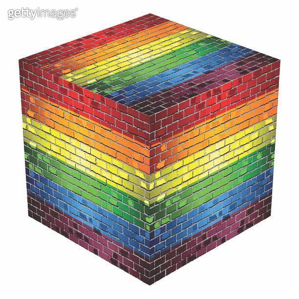 Gay pride Cube in made of bricks 이미지 (1168440528) - 게티이미지뱅크