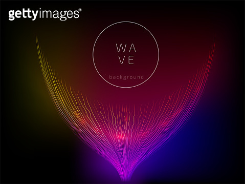 Abstract digital future wave lines vector background in circle shape. Big data concept ...