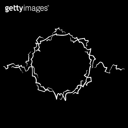 Powerful electrical round discharge hitting from side to side doodle ...