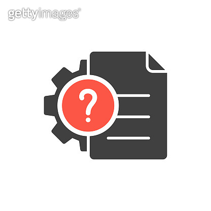 Project Management Icon with question mark, help, how to, info, query ...