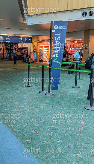 Portland, Oregon, USA - May 21, 2018: TSA Pre Check point at Portland ...