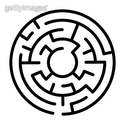 Vector simple black maze circle. Simple black labyrinth. Vector maze ...