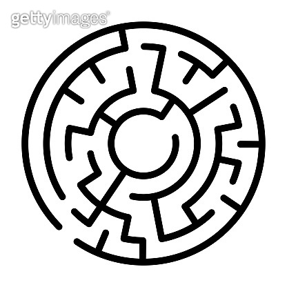 Vector simple black maze circle. Simple black labyrinth. Vector maze ...
