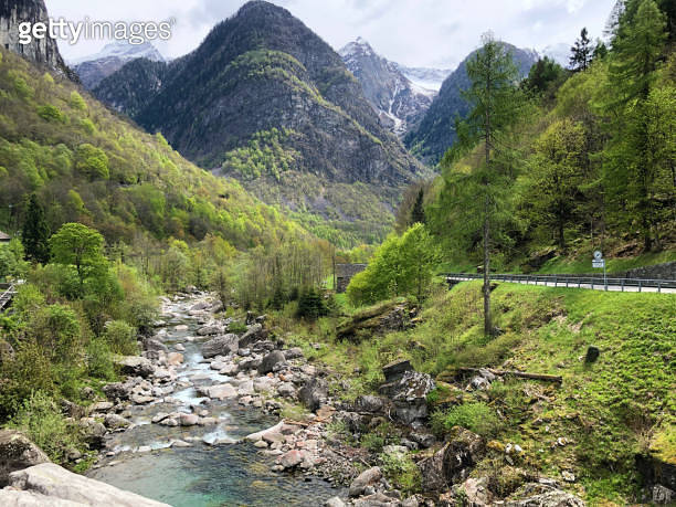 The Maggia river in the Maggia Valley or Valle Maggia or MaggiaValley ...