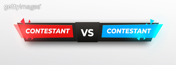 Set versus Logo, sreen design. VS Vector Letters Illustration. Red ...