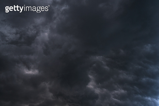 Scary epic sky with menacing clouds. Hurricane wind with a thunderstorm ...