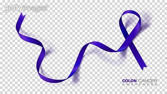 Colon Cancer Awareness Month. Dark Blue Color Ribbon Isolated On ...
