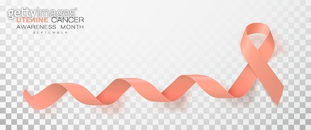 Uterine Cancer Awareness Month. Peach Color Ribbon Isolated On ...