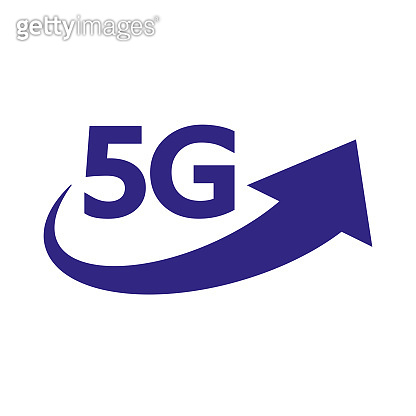 5G internet network vector logo. Isolated icon for 5 G mobile net or ...