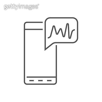 Phone icon in line style. AI concept implemented in a smartphone ...