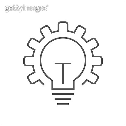 Vector innovation icon. Light bulb and gear. Premium quality graphic ...