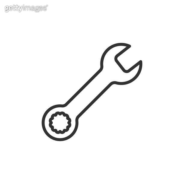 Wrench. Line with editable stroke 이미지 (1183997955) - 게티이미지뱅크