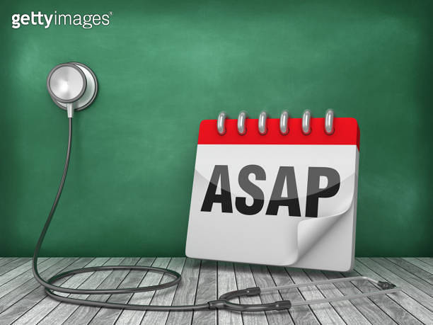 Stethoscope with Asap Calendar on Chalkboard Background - 3D Rendering ...