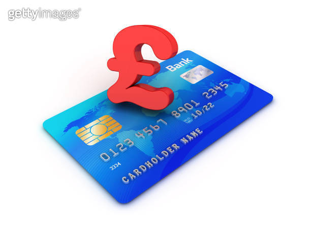 Credit Card with Pound Sign - 3D Rendering 이미지 (1146705367) - 게티이미지뱅크