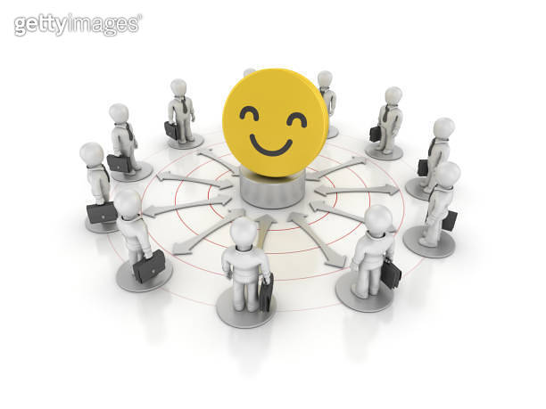 Teamwork Business People with Smile Emoticon - 3D Rendering (1149064375 ...