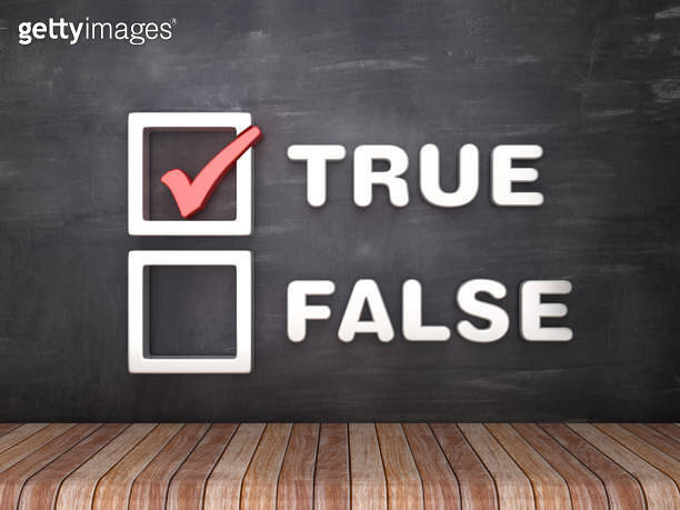 True False 3D Check List on Chalkboard Background - 3D Rendering ...