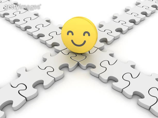 Puzzle with Smile Emoticon - 3D Rendering 이미지 (1149494296) - 게티이미지뱅크