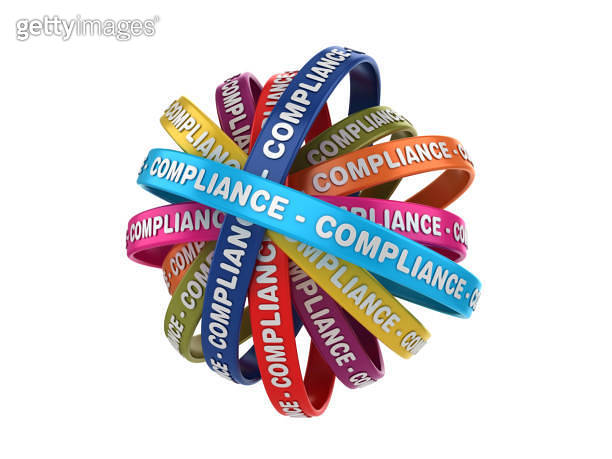 Circular Ribbons with COMPLIANCE Word - 3D Rendering (1152630611) - 게티이미지뱅크