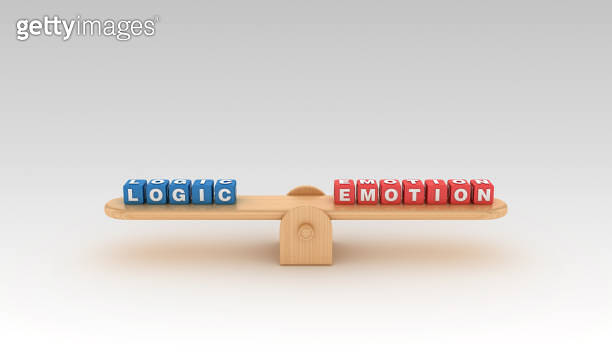 Seesaw with LOGIC EMOTION Buzzword Cubes - 3D Rendering (1149818603 ...