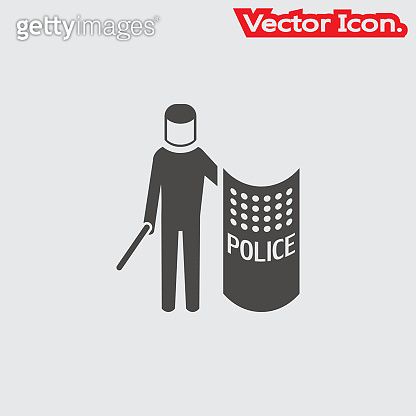 Riot shield icon isolated sign symbol and flat style for app, web and ...